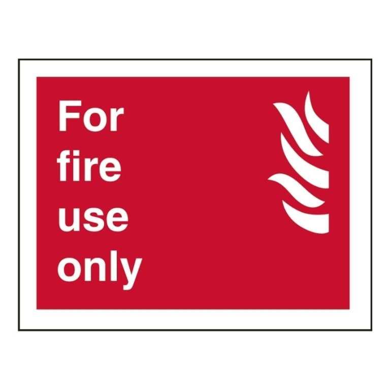 For fire use only Fire Action Signs