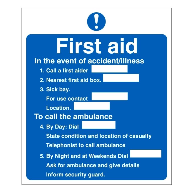 First aid & what you should know in the event of accident