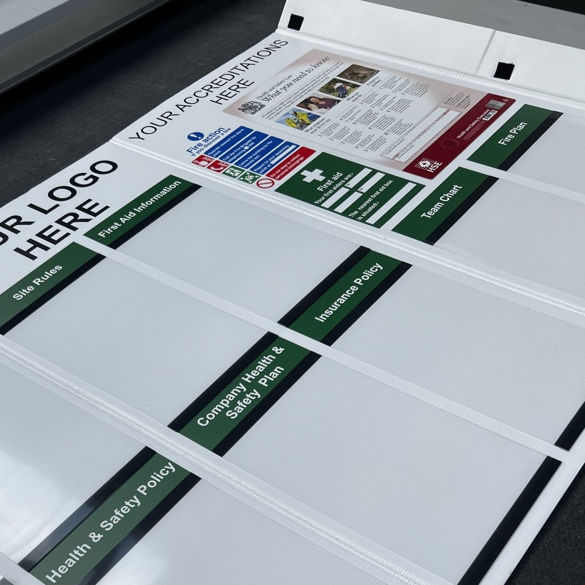 Free standing portable Site safety Notice Board