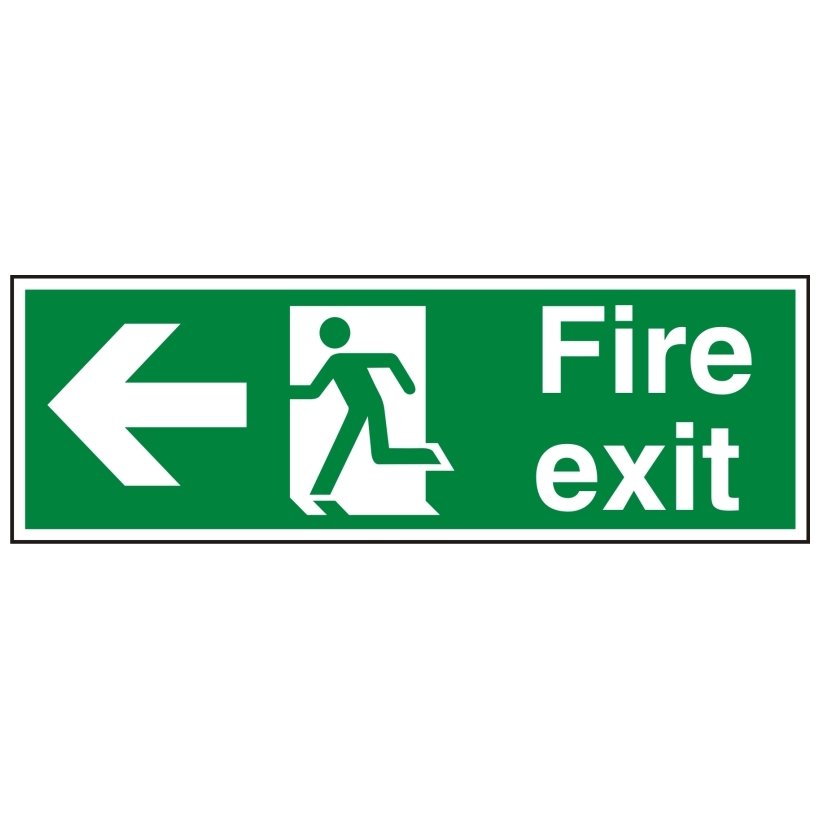 Fire Exit Running Man Arrow Left Sign |Fire exit Sign
