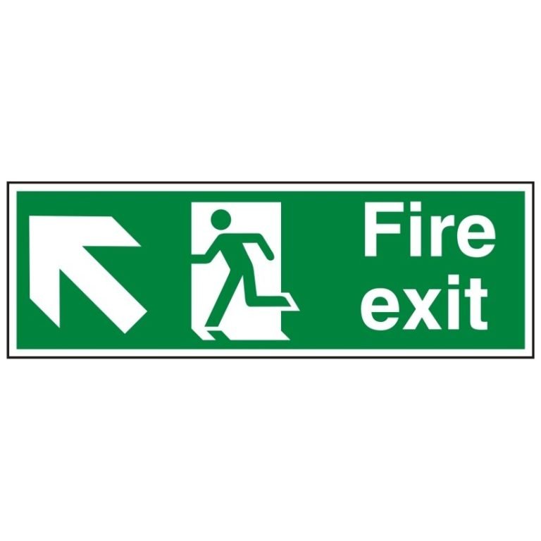 Fire Exit Running Man Arrow Up Left Sign |Fire exit Sign