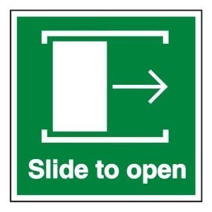 Slide to open Fire Exit Signs