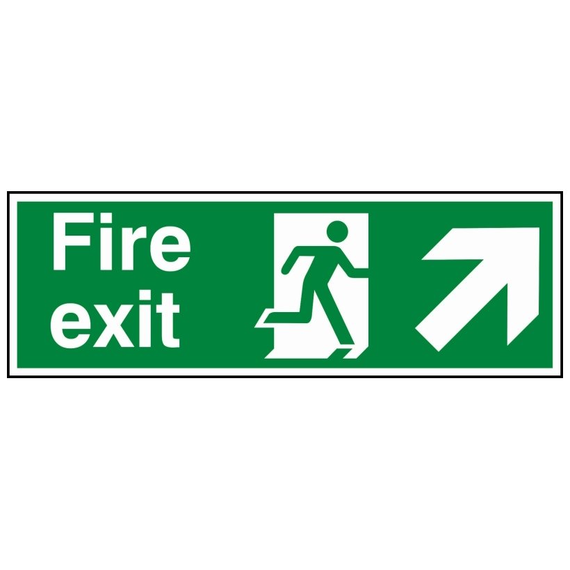Fire Exit Running Man Arrow Up Right Sign |Fire exit Sign